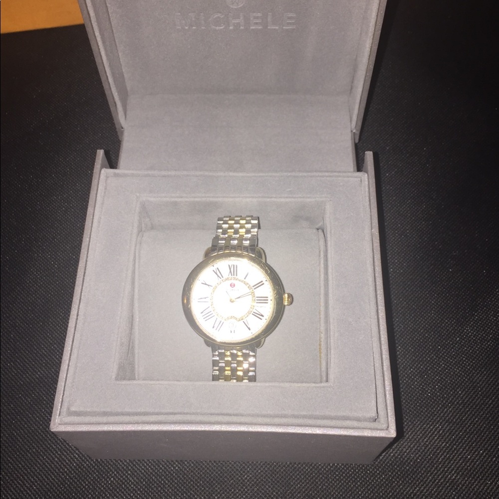 Authentic Michelle Watch ! Two Toned - Gem